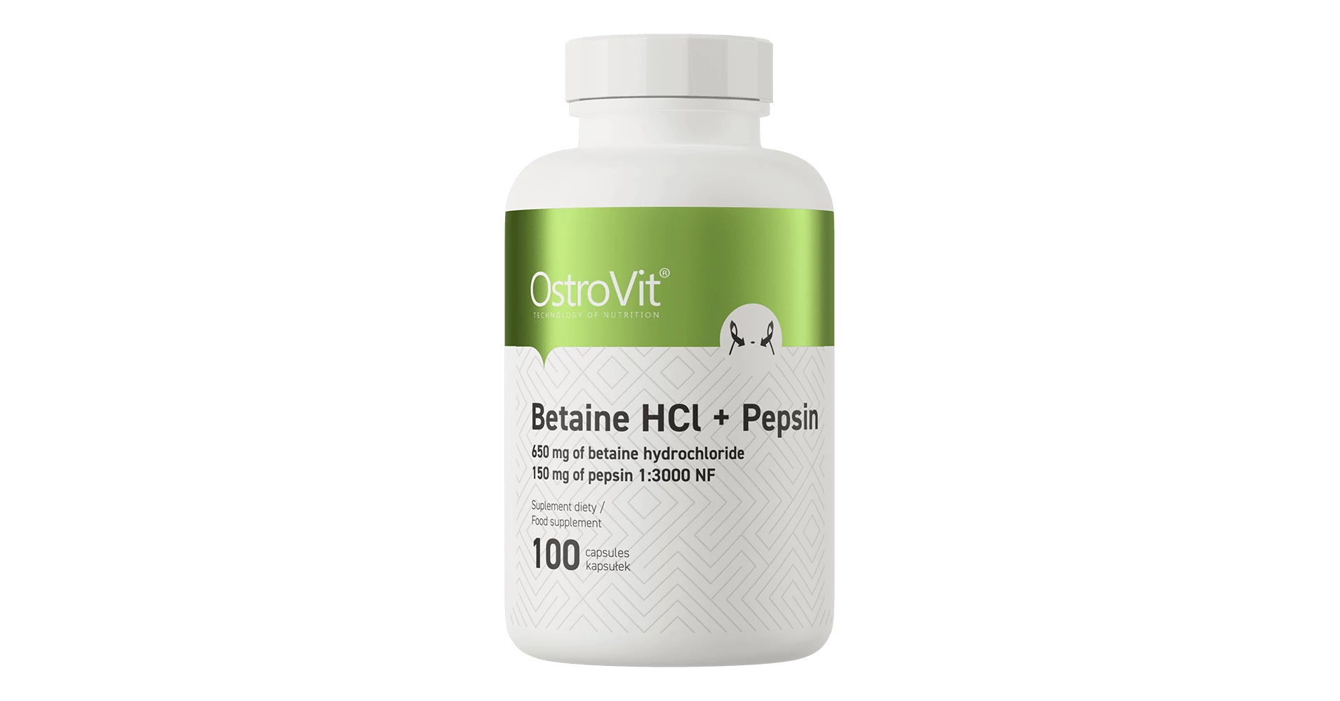 OstroVit - Betaine HCl + Pepsin - 100 kapszula