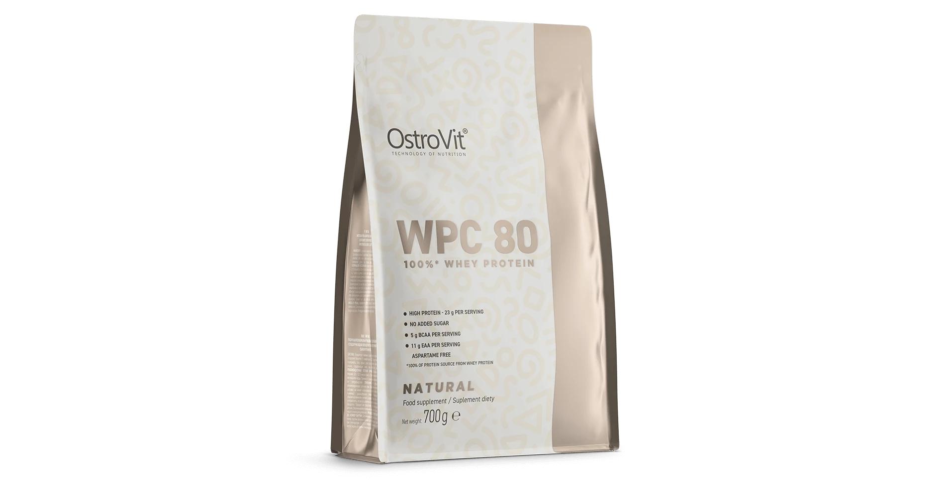 OstroVit- WPC 80 - Ízesítetlen tejsavófehérje koncentrátum - 700 g